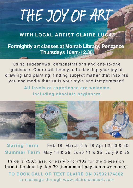 Claire Lucas – The Joy Of Art Art Classes – The Morrab Library